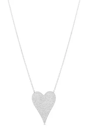 SHYMI Jumbo Pavé Heart Pendant Necklace - Silver