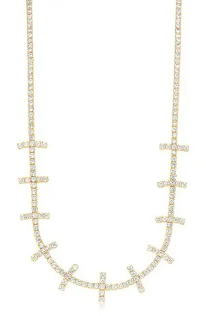 SHYMI Cubic Zirconia Bar Tennis Necklace - Gold