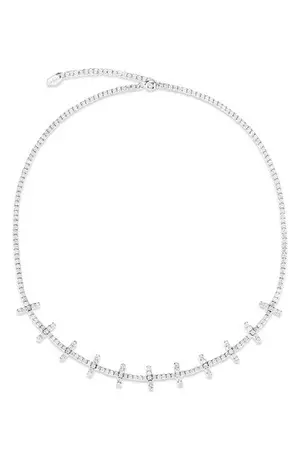 SHYMI Cubic Zirconia Bar Tennis Necklace - Silver