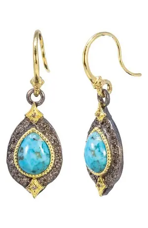 Armenta And Diamond Drop Earrings - Turquoise