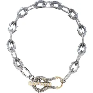 Armenta Pavé Diamond Toggle Link Bracelet - Silver/ Gold