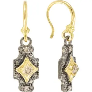 Armenta Crivelli Champagne Diamond Drop Earrings - Silver/ Gold