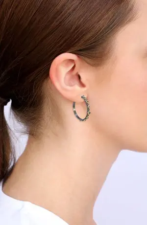 Armenta London Topaz Hoop Earrings With Diamond Accents