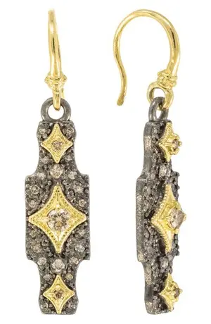 Armenta Crivelle Diamond Drop Earrings - Silver/ Gold