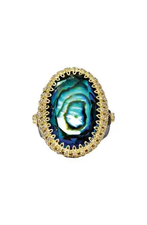Armenta Mother-of-pearl And Diamond Statement Ring - Blue