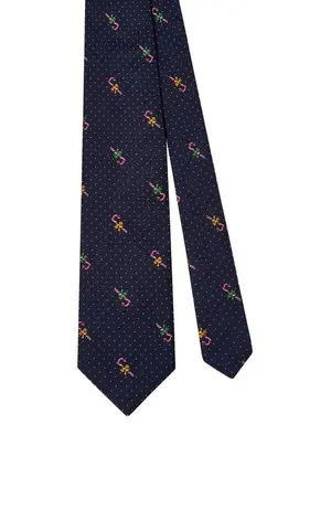 Robert Talbott Candy Cane Best Of Class Necktie - Navy