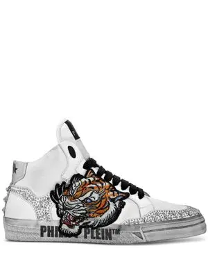 Philipp Plein Retrokickz Tiger Sneakers - White