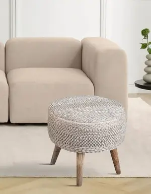 Anaya Textured Oversized Handwoven Stool