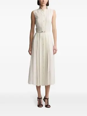 Ralph Lauren Pleated Belted Midi Dress