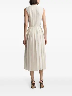 Ralph Lauren Pleated Belted Midi Dress
