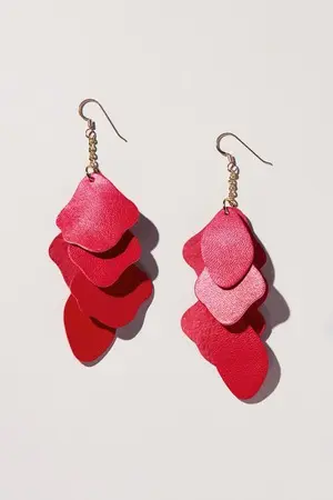 Nickel & Suede Layered Earrings