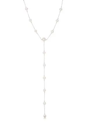 Ettika Dripping Freshwater Pearl Y-necklace - Silver