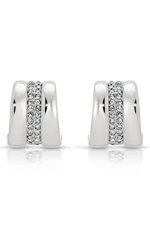 Ettika Pavé Center Hoop Earrings