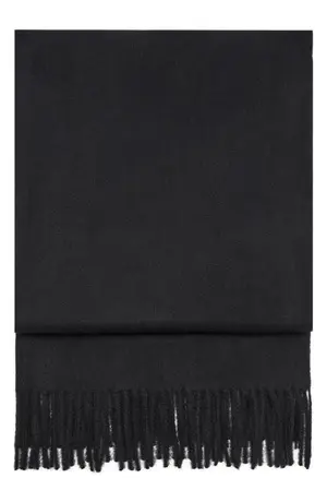 Mango Fringed Scarf - Black
