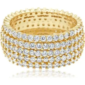 SHYMI Pavé Cubic Zirconia Cigar Band Ring - Gold
