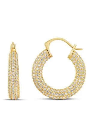 SHYMI Thick Pavé Hoop Earrings - Gold