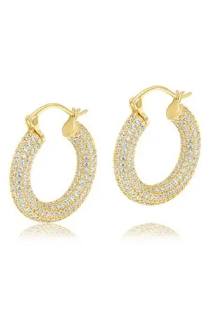 SHYMI Thick Pavé Hoop Earrings - Gold