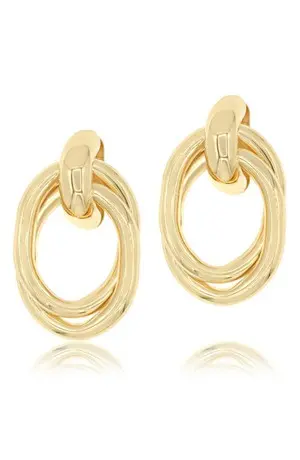 SHYMI Twisted Oval Drop Earrings - Gold