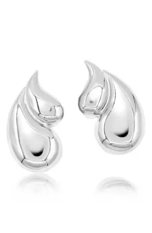 SHYMI Double Teardrop Stud Earrings - Silver