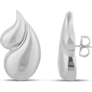 SHYMI Double Teardrop Stud Earrings - Silver