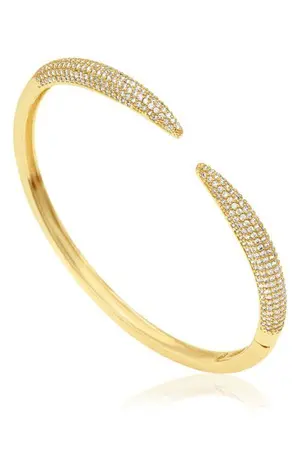 SHYMI Cubic Zirconia Pavé Open Claw Cuff Bracelet - Gold