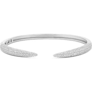 SHYMI Cubic Zirconia Pavé Open Claw Cuff Bracelet - Silver