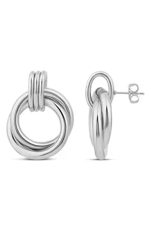 SHYMI Twisted Loop Drop Earrings - Silver