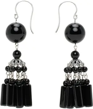 SOPHIE BUHAI Sophie Buhai Silver & Black Flamenco Earrings Onyx