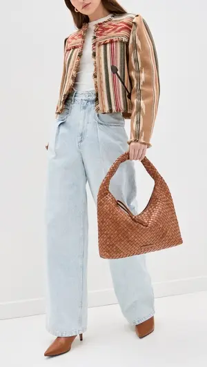 LOEFFLER RANDALL Willow Woven Hobo Bag - Timber