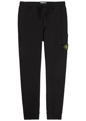 Stone Island Logo Cotton Sweatpants - Black