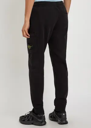 Stone Island Logo Cotton Sweatpants - Black