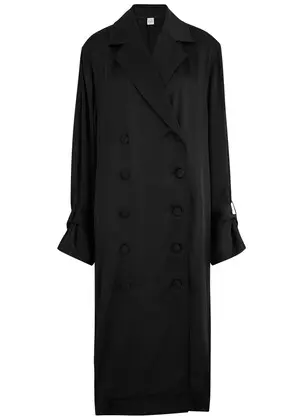 TOTEME Double-breasted Satin Trench Coat