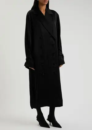 TOTEME Double-breasted Satin Trench Coat
