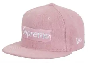 Supreme Mohair Box Logo New Era Cap Pink