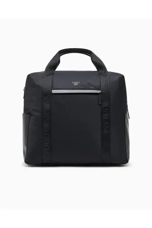 Emporio Armani Asv Recycled-nylon Gym Bag - Black