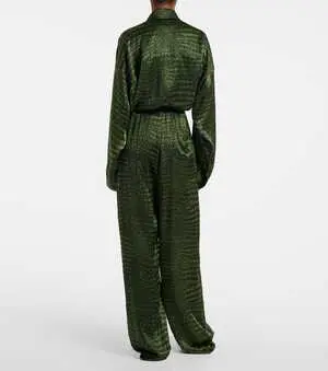 Balenciaga Printed Wide-leg Pants - Green