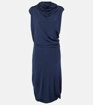 Magda Butrym Hooded Jersey Midi Dress - Blue