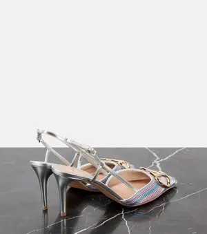 Valentino Garavani Vlogo Signature 80 Leather Slingback Pumps - Multicoloured