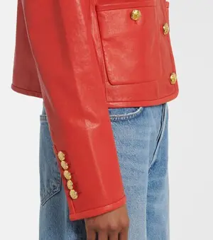 Veronica Beard Andrea Leather Jacket - Red
