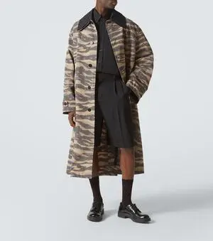 JIL SANDER Camouflage Crêpe De Chine Car Coat