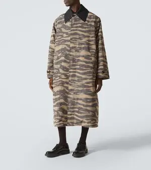 JIL SANDER Camouflage Crêpe De Chine Car Coat