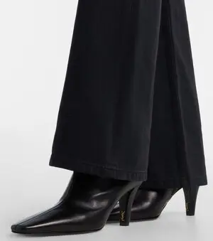 Saint Laurent Jill 75 Leather Ankle Boots - Black