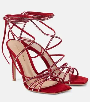 GIANVITO ROSSI Gianvito Rossi 105 Crystal-Embellished Suede Sandals