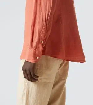 Fedeli Linen Oxford Shirt - Orange