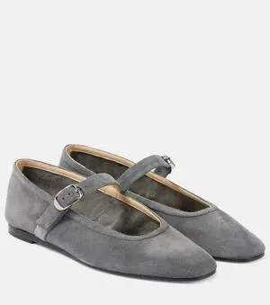 Suede Mary Jane Flats