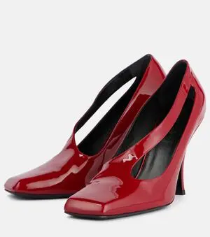 Khaite Eva 100 Cutout Patent Leather Pumps - Red