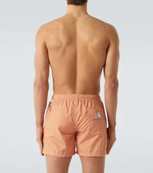 Fedeli Printed Swim Trunks - Orange