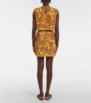 ALEMAIS Alémais Amarillo Printed Cotton-blend Wrap Skirt