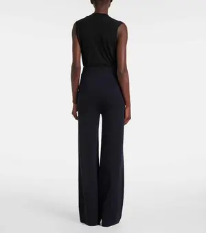 Max Mara Wilma Virgin Wool Wide-leg Trousers - Blue