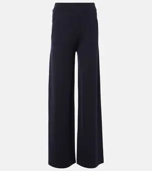 Max Mara Wilma Virgin Wool Wide-leg Trousers - Blue
